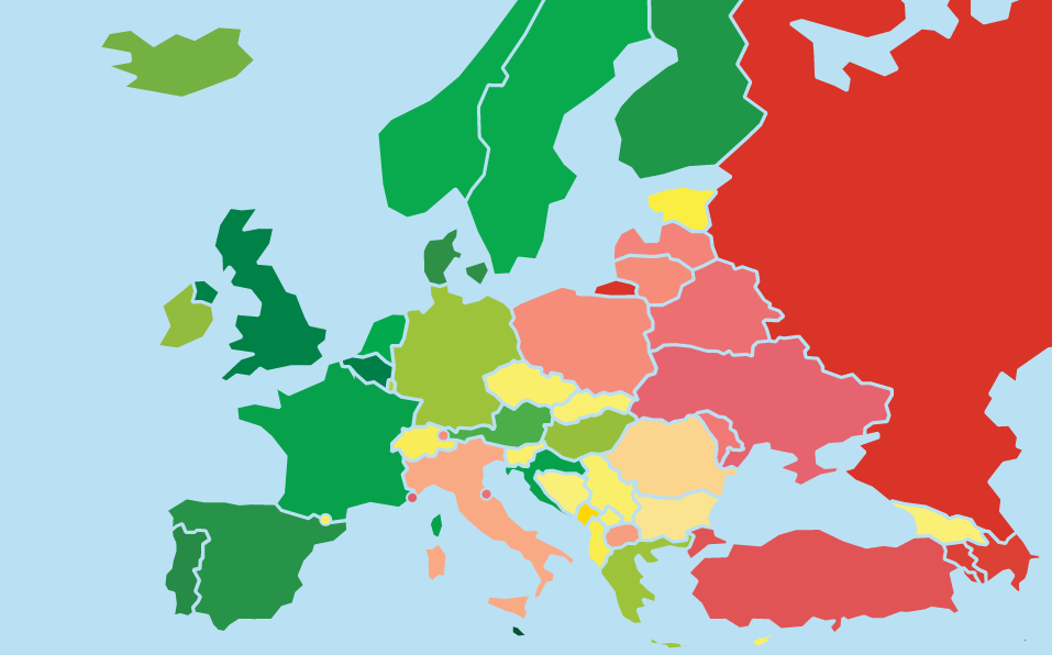 Rainbow Europe Map 2016: Gdje je BiH na mapi poštivanja prava LGBTI ...